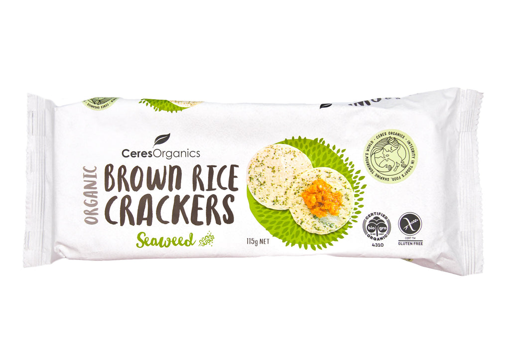 Ceres Org Brown Rice Crackers Seaweed 115g – The Simple Market